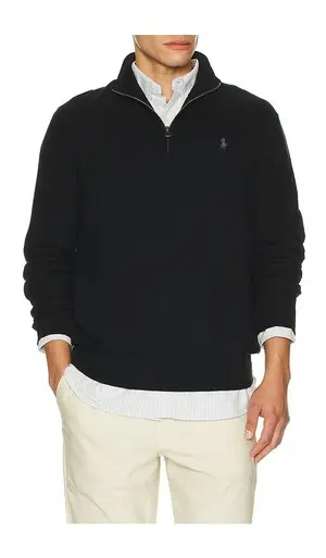 Polo Ralph Lauren Mesh-knit Cotton Quarter-zip Sweater