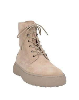TOD'S Leather Lace-up Ankle Boots - Beige