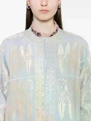 Biyan Pattern-embroidered Linen Dress