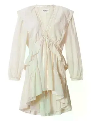 MARANT ETOILE Damya Lace Ruffled Mini Dress - Neutrals