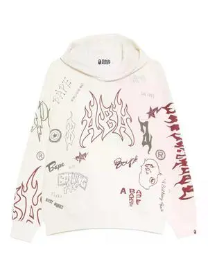 A BATHING APE Logo-print Hoodie - Neutrals