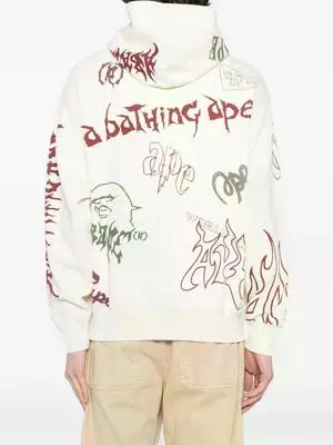 A BATHING APE Logo-print Hoodie - Neutrals