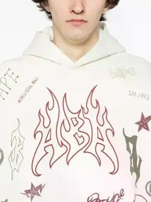 A BATHING APE Logo-print Hoodie - Neutrals