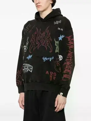 A BATHING APE Logo-print Hoodie - Brown