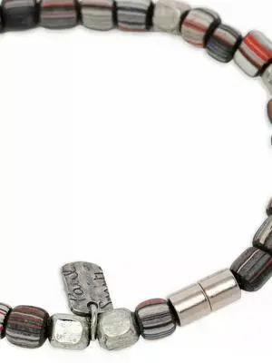 Paul Smith Striped Bead Bracelet - Silver