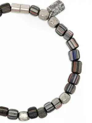 Paul Smith Striped Bead Bracelet - Silver