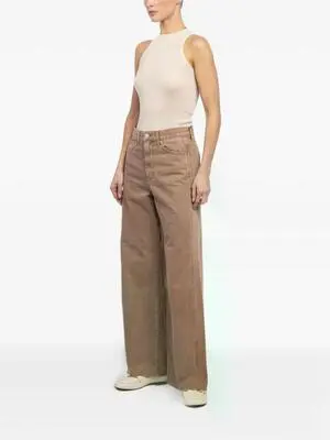 Veronica Beard Frayed Wide-leg Jeans