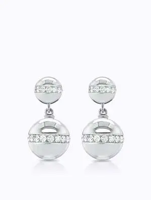 BRIONY RAYMOND Aura Sphere Diamond Earrings - 18 Karat White Gold