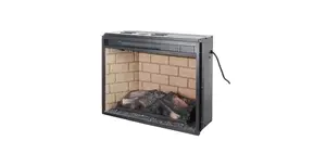 FLYNAMA 23 Inch Infrared Quartz Heater Fireplace Insert -woodlog Version With Brick - No Color