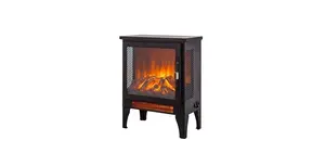 FLYNAMA 17 Inch Freestanding Electric Fireplace Stove Heater With 3d Flame Effect - No Color
