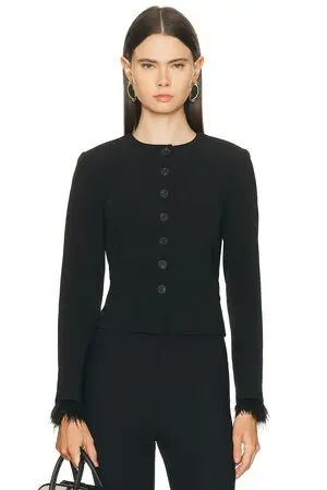L'academie Eirah Jacket With Feather Trim