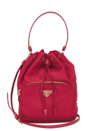 Prada Tessuto Bucket Bag - Red