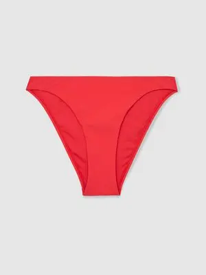 REISS Carina Fixed-side Bikini Bottoms - Coral Red