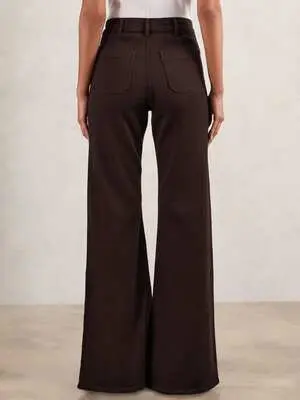 REISS Sakura Patch-pocket Flared Jeans - Burgundy