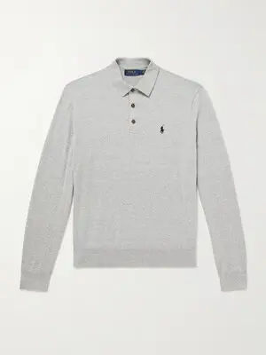 Polo Ralph Lauren Logo-embroidered Cotton Polo Shirt - Gray