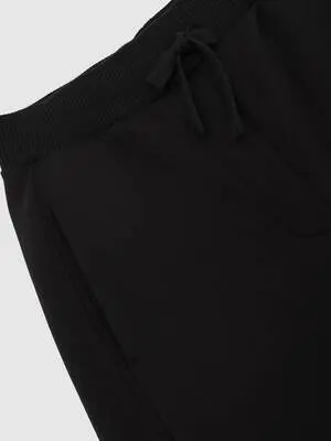 REISS Laney Premium Interlock Wide-leg Joggers - Black