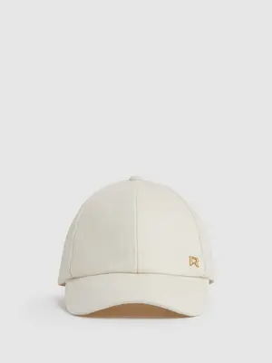REISS Wool-blend Flannel Baseball Cap - Cream