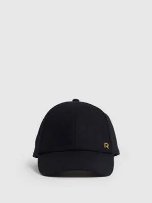 REISS Wool-blend Flannel Baseball Cap - Navy
