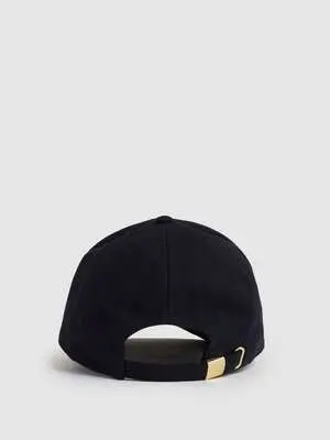 REISS Wool-blend Flannel Baseball Cap - Navy