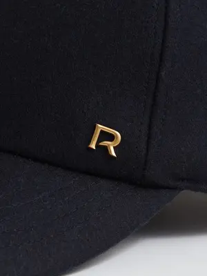 REISS Wool-blend Flannel Baseball Cap - Navy