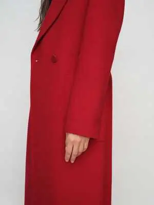 REISS Wool-blend Double-breasted Coat - Red