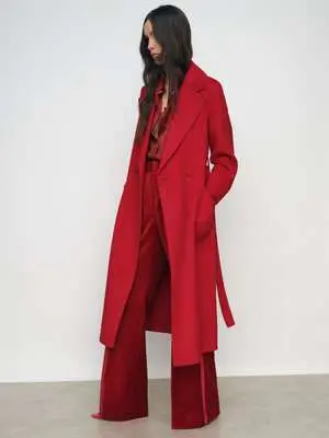 REISS Wool-blend Double-breasted Coat - Red