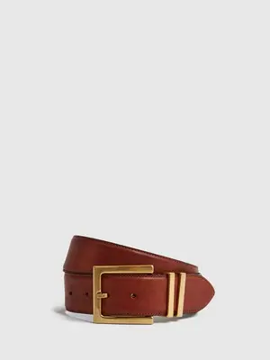 REISS Brompton Leather Belt - Tan