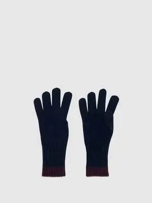 REISS Florise Wool-blend Gloves With Cashmere - Navy