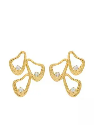 LYNYER Textured Embellished Drop Earrings - Gold
