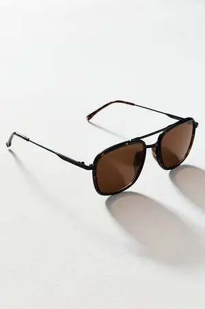 SUNSKI Estero Tort Metal Aviator Sunglasses