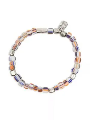 Paul Smith Striped-beads Bracelet - Silver