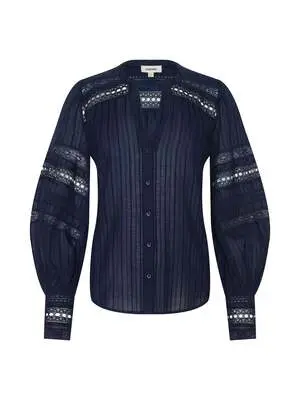 L'Agence Kiera Blouse Top - Navy