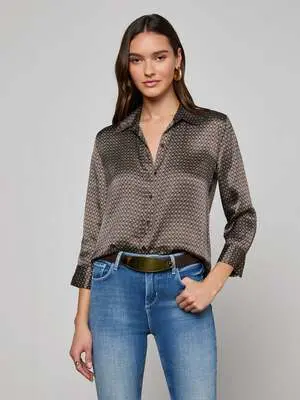 L'Agence Dani Silk Blouse Top
