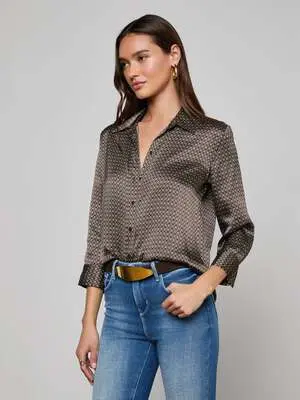 L'Agence Dani Silk Blouse Top