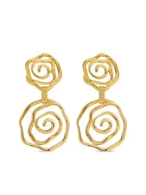 LYNYER Floral Vortex Drop Earrings - Gold