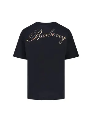 Burberry Check" Logo T-shirt - Black