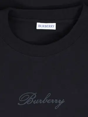 Burberry Check" Logo T-shirt - Black
