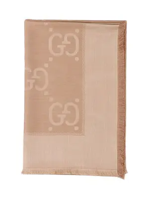 Gucci Logo Wool And Silk Shawl
