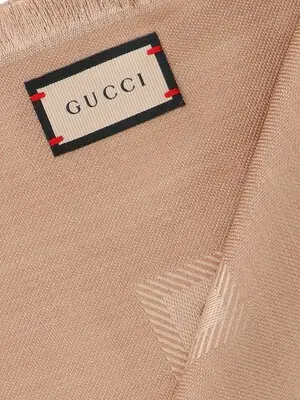 Gucci Logo Wool And Silk Shawl