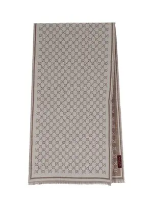 Gucci Gg' Wool Scarf - Beige