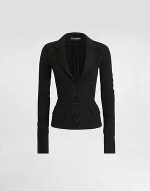 Dolce & Gabbana Single-breasted Wool Canvas Jacket