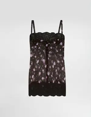 Dolce & Gabbana Carnations-print Chiffon Top