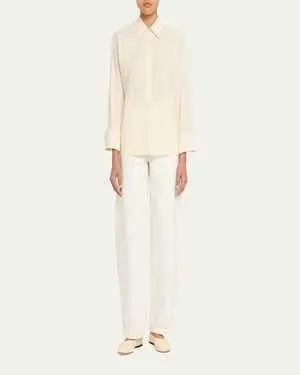 Ossou Ridge Long-sleeve Cotton Poplin Shirt
