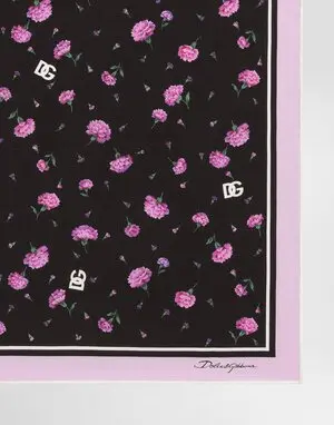 Dolce & Gabbana Carnation-print Silk Twill Scarf 50x50 - Multicolor