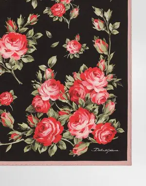 Dolce & Gabbana Rose Bouquet-print Silk Twill Scarf 50x50 - Multicolor