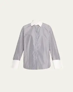 Michael Kors Striped Oversized Button-down Shirt