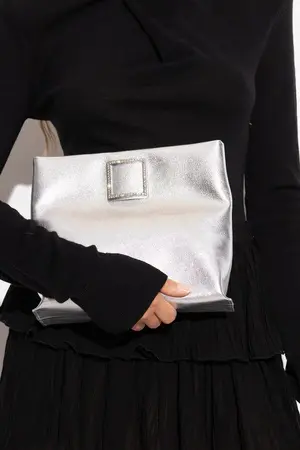 ROGER VIVIER Trompette Clutch Bag - Silver