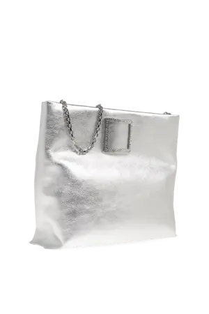 ROGER VIVIER Trompette Clutch Bag - Silver