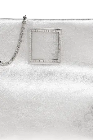 ROGER VIVIER Trompette Clutch Bag - Silver