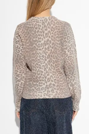 GANNI Animal Motif Sweater - Brown